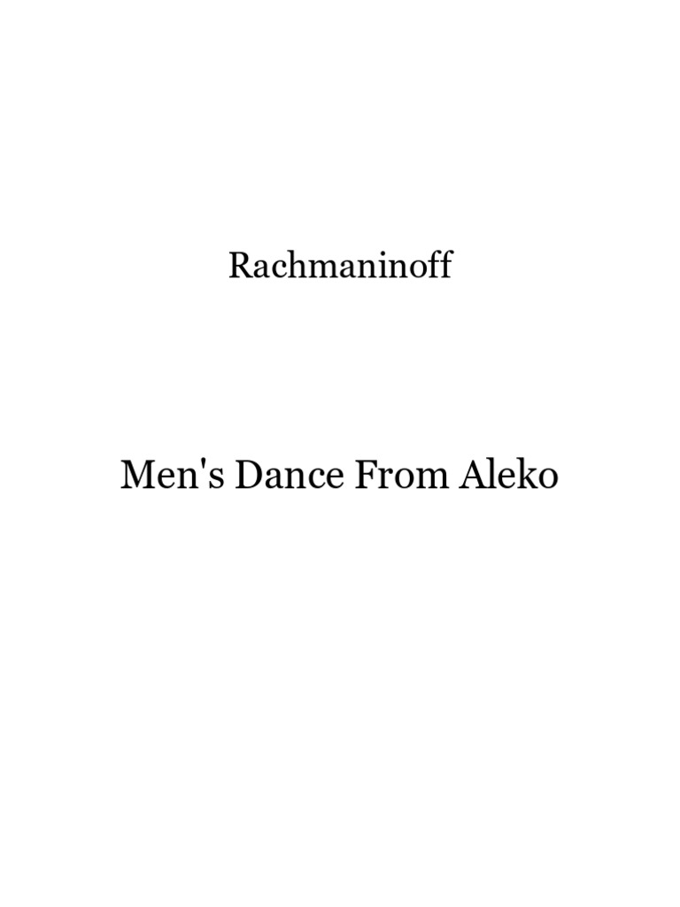 Men's Dance From Aleko VLN 1 Final | PDF