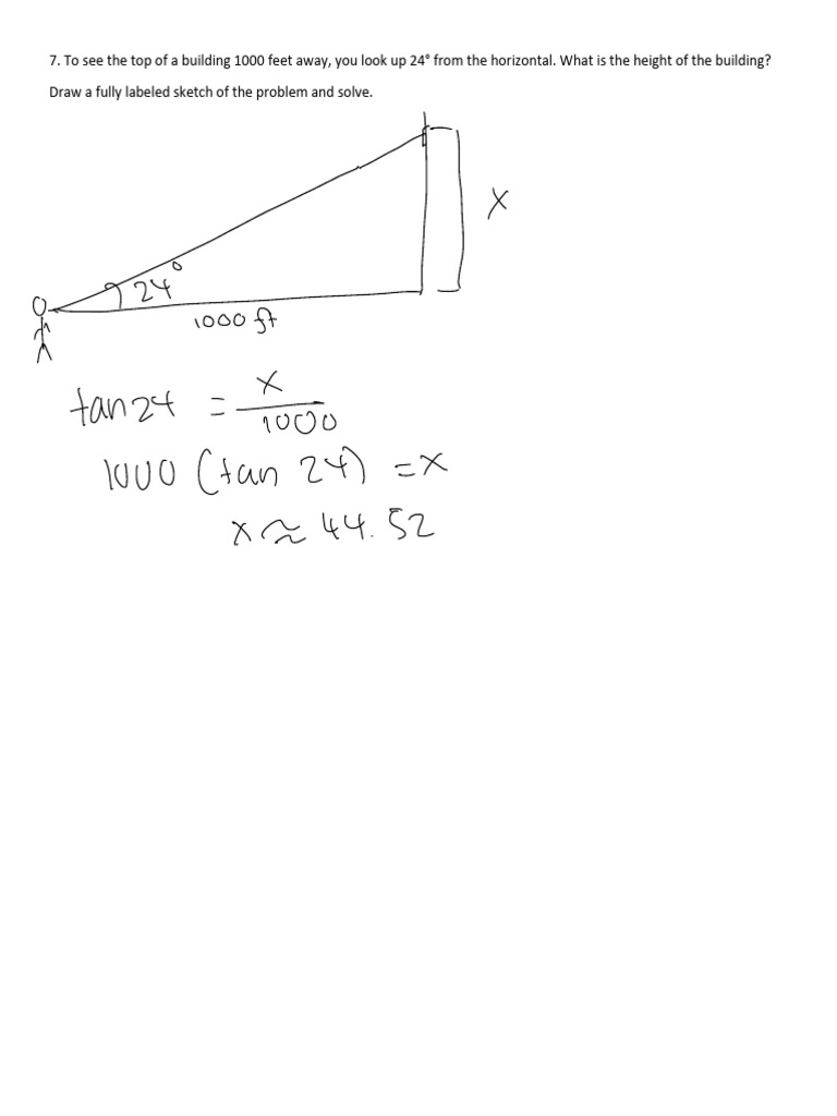 Geom 1B 2021 HW Handout Sec 12.2 Trig Apply | PDF