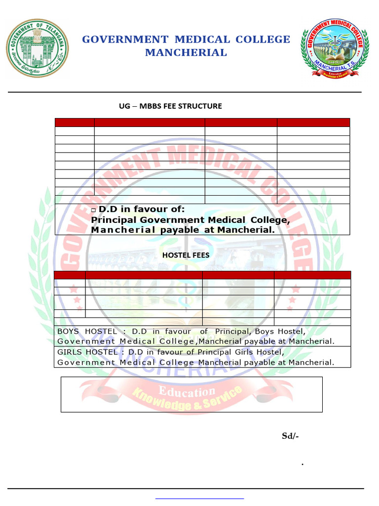 Ug Mbbs Fee Structure GMC MNCL | PDF