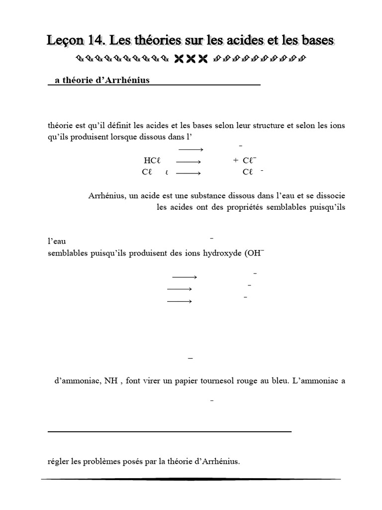 théorie de l' acide et la base | PDF
