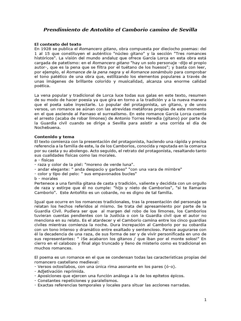 Prendimiento de Antonio El Camborio | PDF