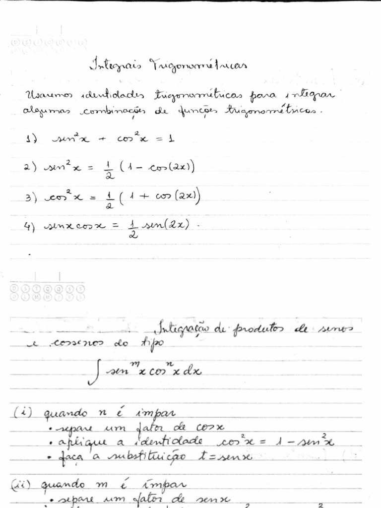 Integrais Trigonométricas | PDF