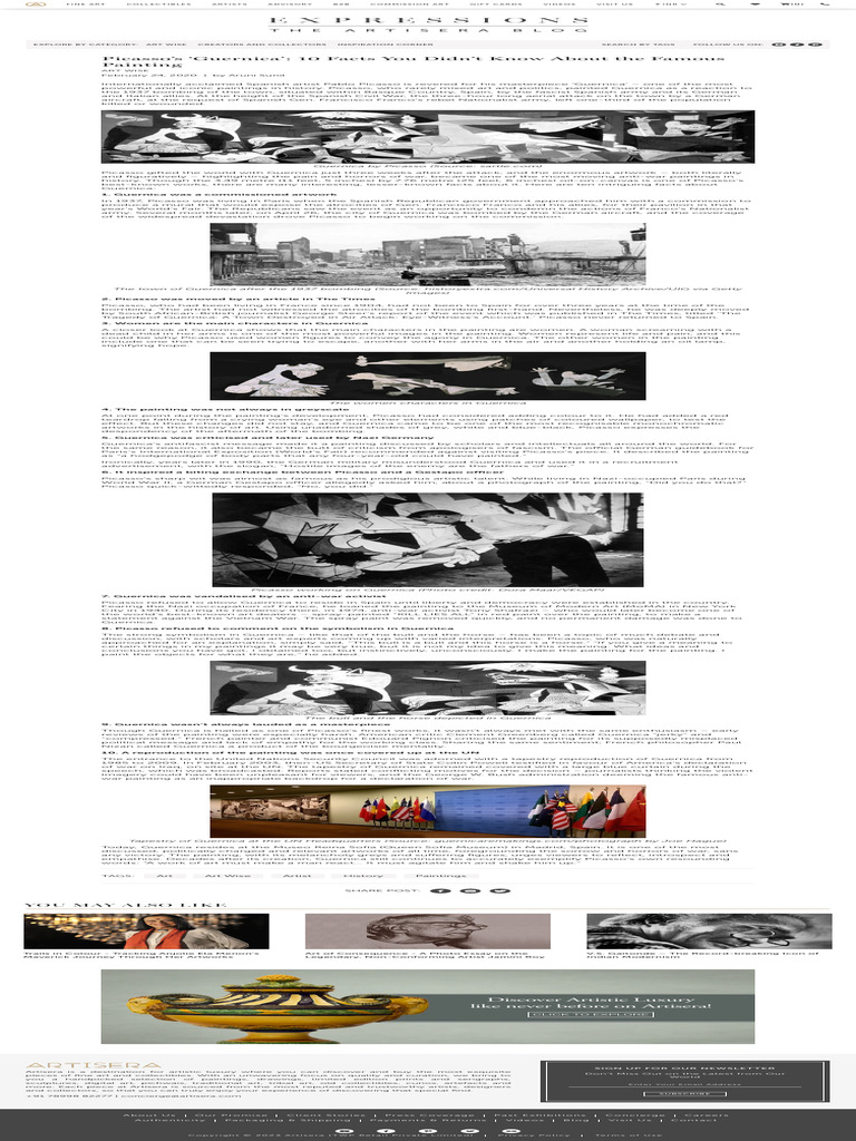 Picasso's Guernica' 10 Facts You Didn't Know About The Famous Painti - Artisera | PDF