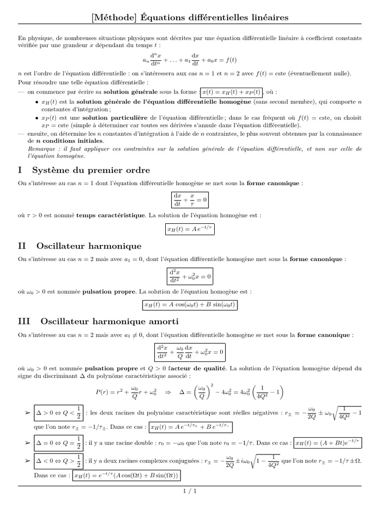 Equations Differentielles | PDF