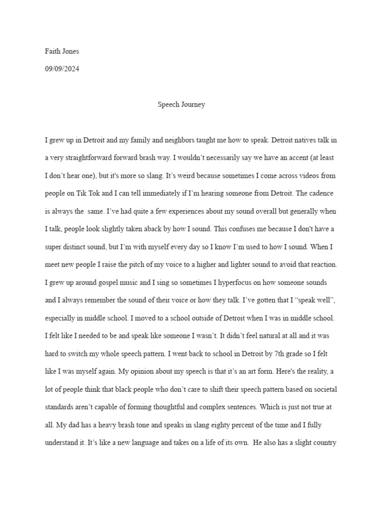 Personal Speech Analysis | PDF | Linguistics