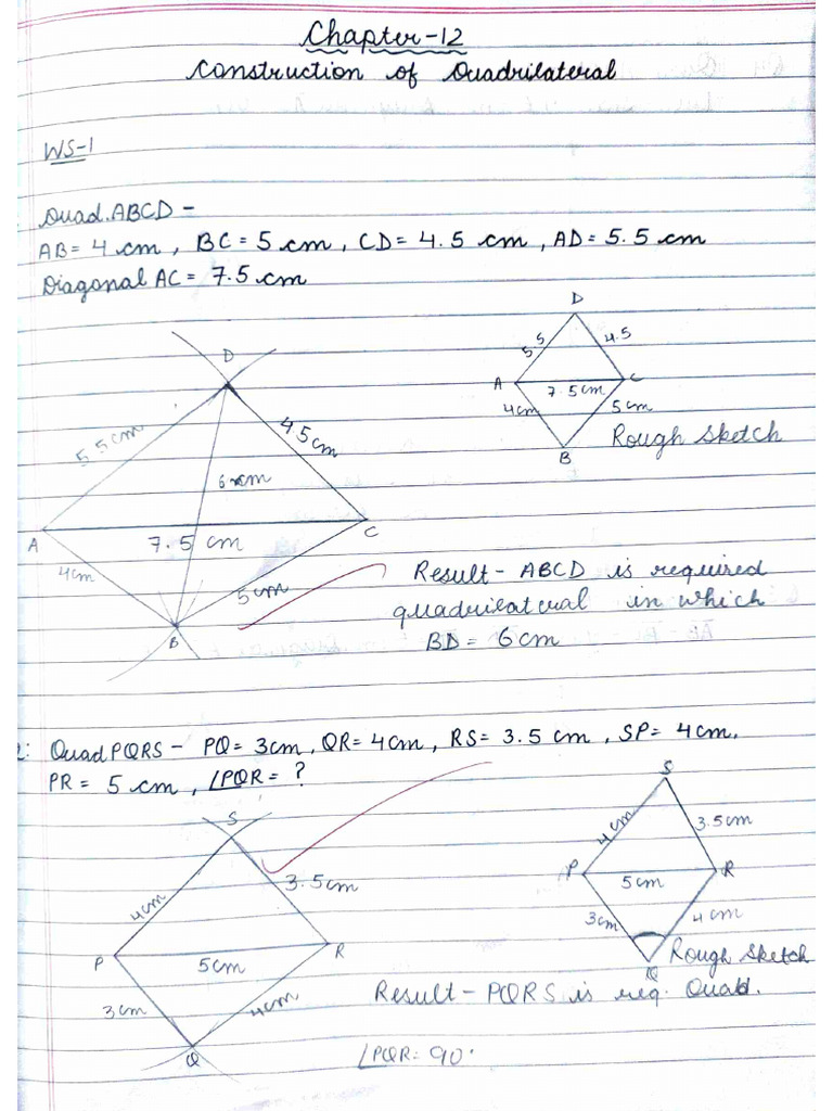 CH 12 DAV Class 8 Maths CH 12 Constitution of Quadrilaterals Solutions ...