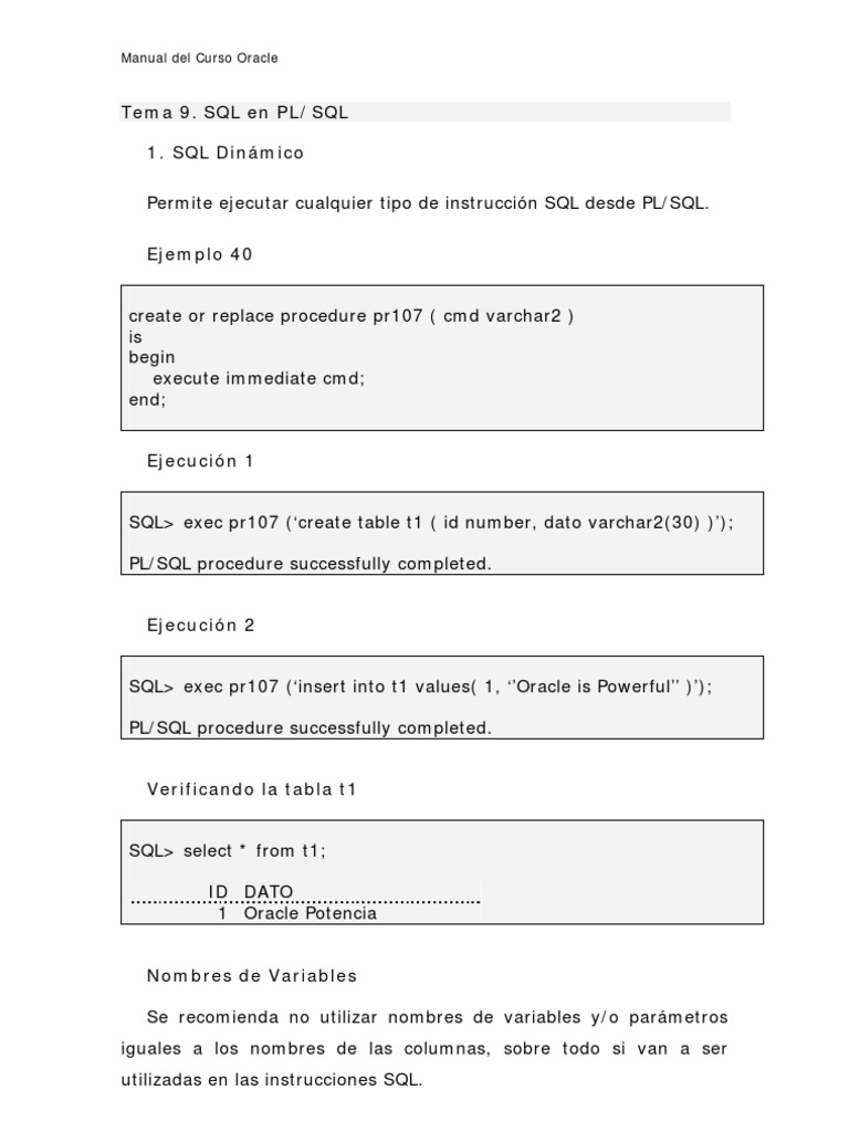 Curso Oracle Tema-9 | PDF | Pl / Sql | SQL
