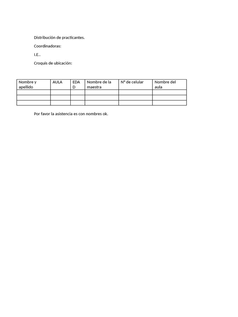 Distribución de Aula | PDF