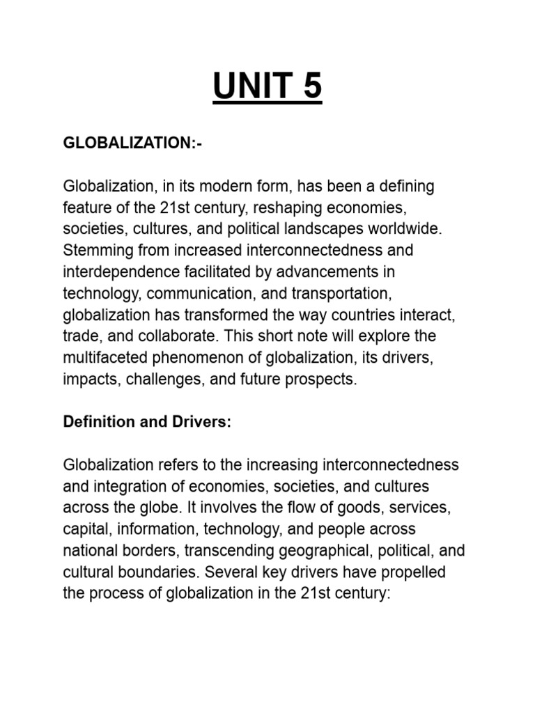 Economic Geography Unit 5 | PDF