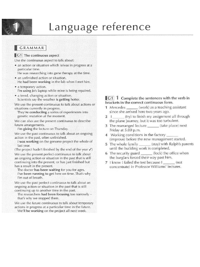 The Continuous Aspect | PDF