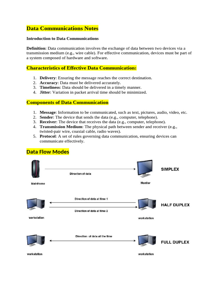 Data Communications Notes | PDF