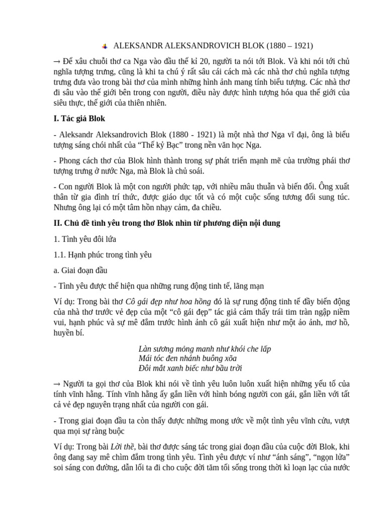 Aleksandr Aleksandrovich Blok | PDF