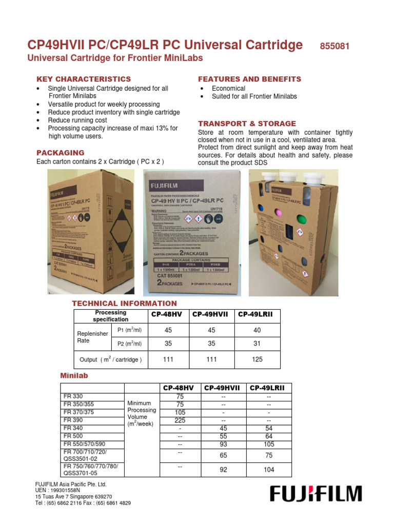 Universal Cartridge for Frontier Minilabs | PDF