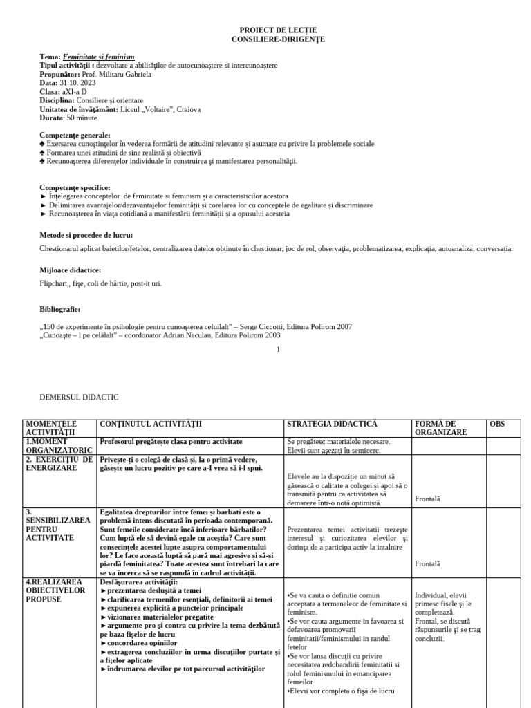 lectie_4_proiect_consiliere_feminitatea | PDF