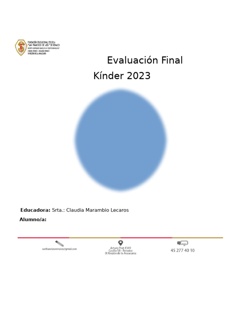 Evaluación Final Kinder | PDF