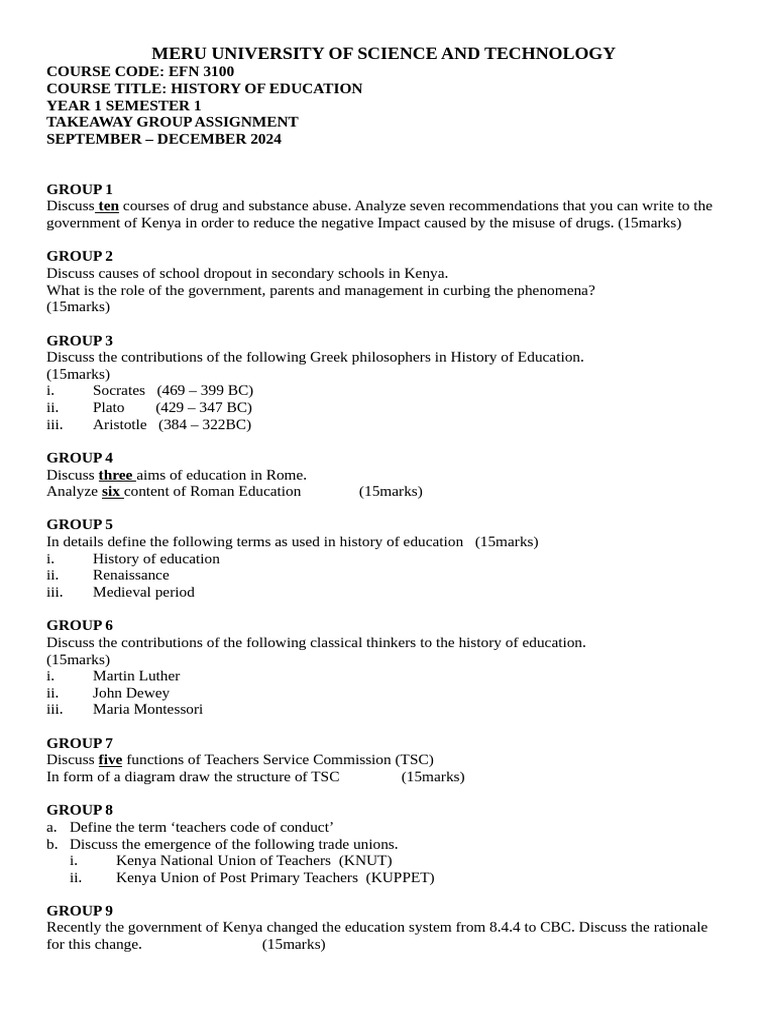 Meru University of Science and Technology | PDF