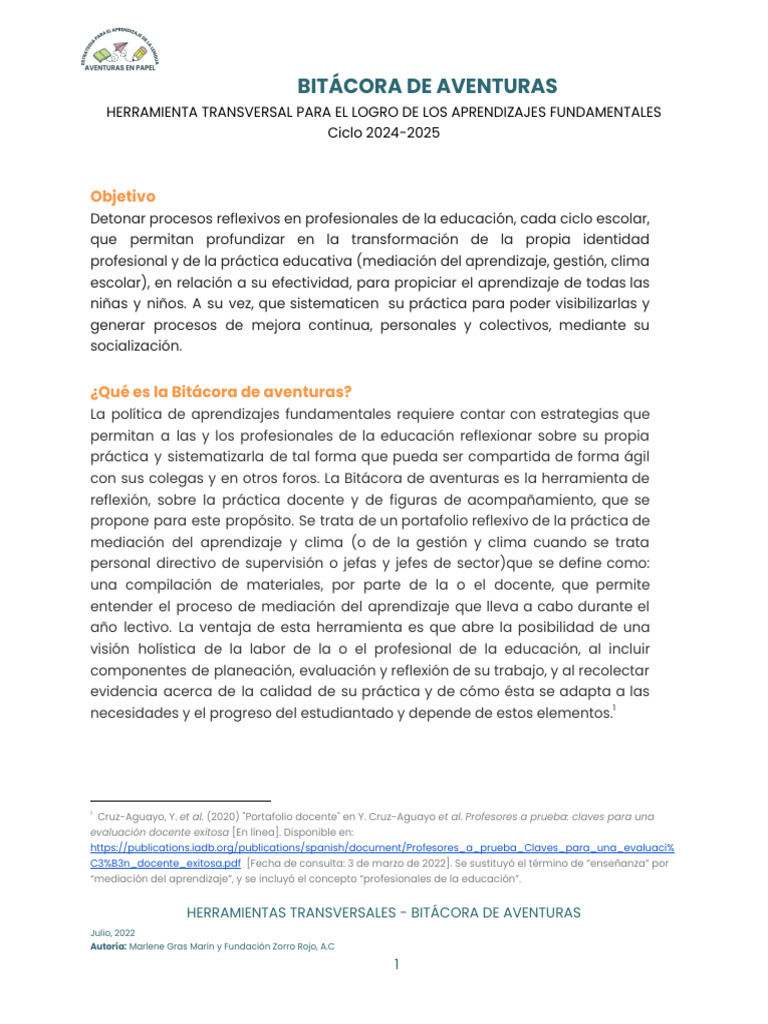 Bitácora de Aventuras GTO24-25.docx | PDF