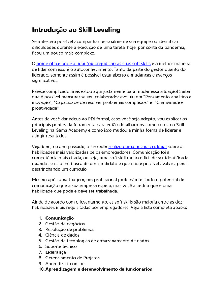 Introdução Ao Skill Leveling | PDF