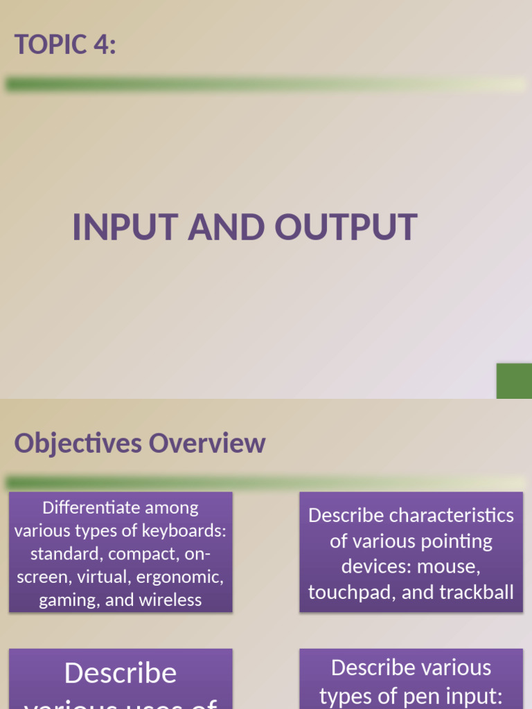 TOPIC 4 _INPUT AND OUTPUT | PDF