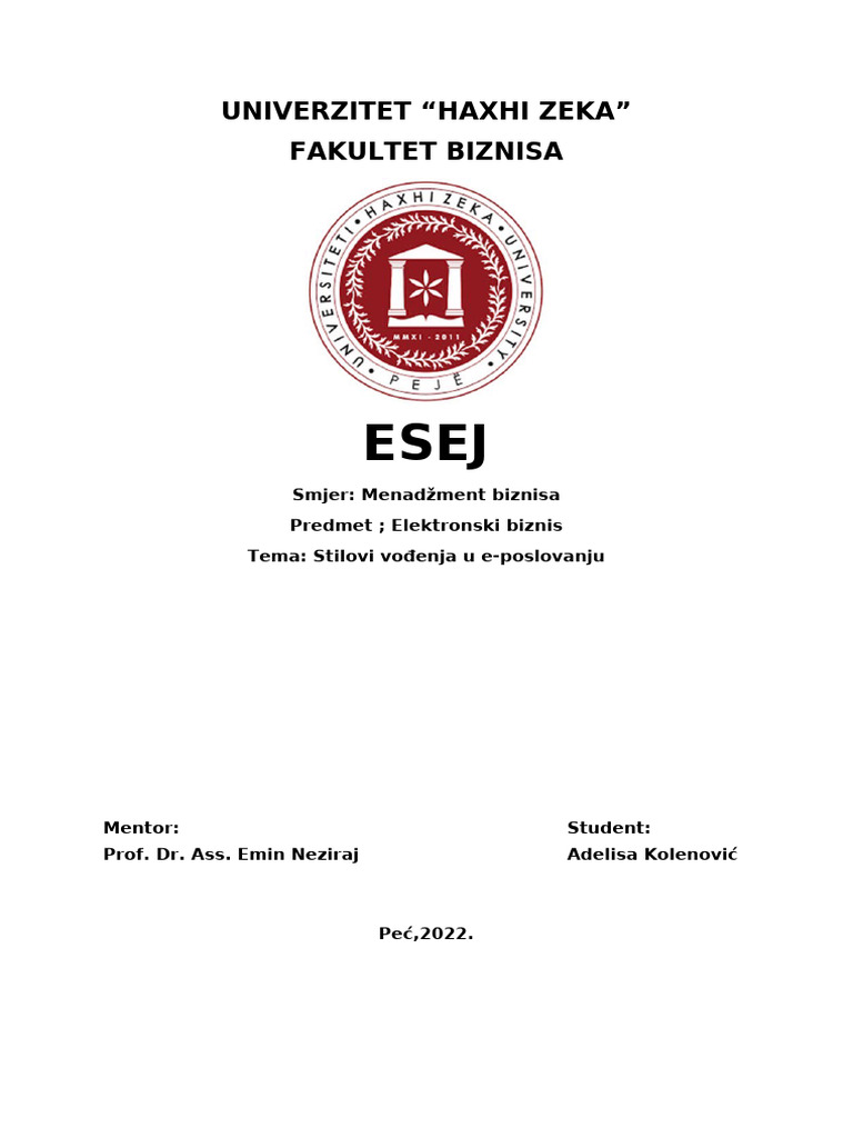 Esej 2 | PDF