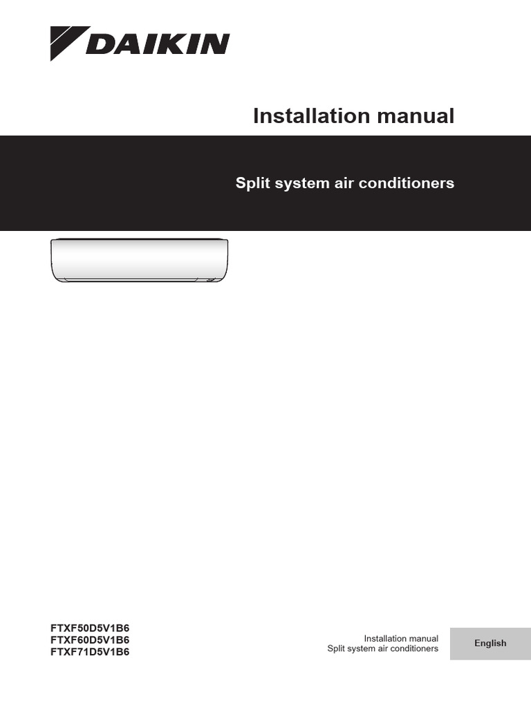 FTXF-D - Installation Manual - 3PEN512025-11Z - English | PDF