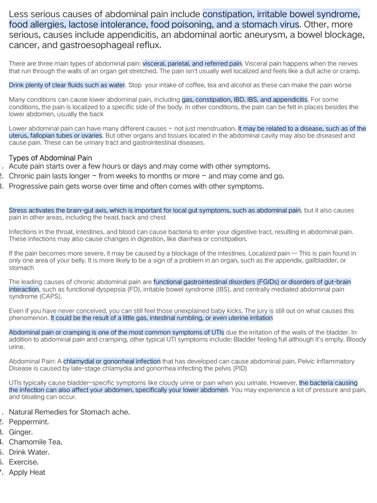 Abnominal Pain | PDF