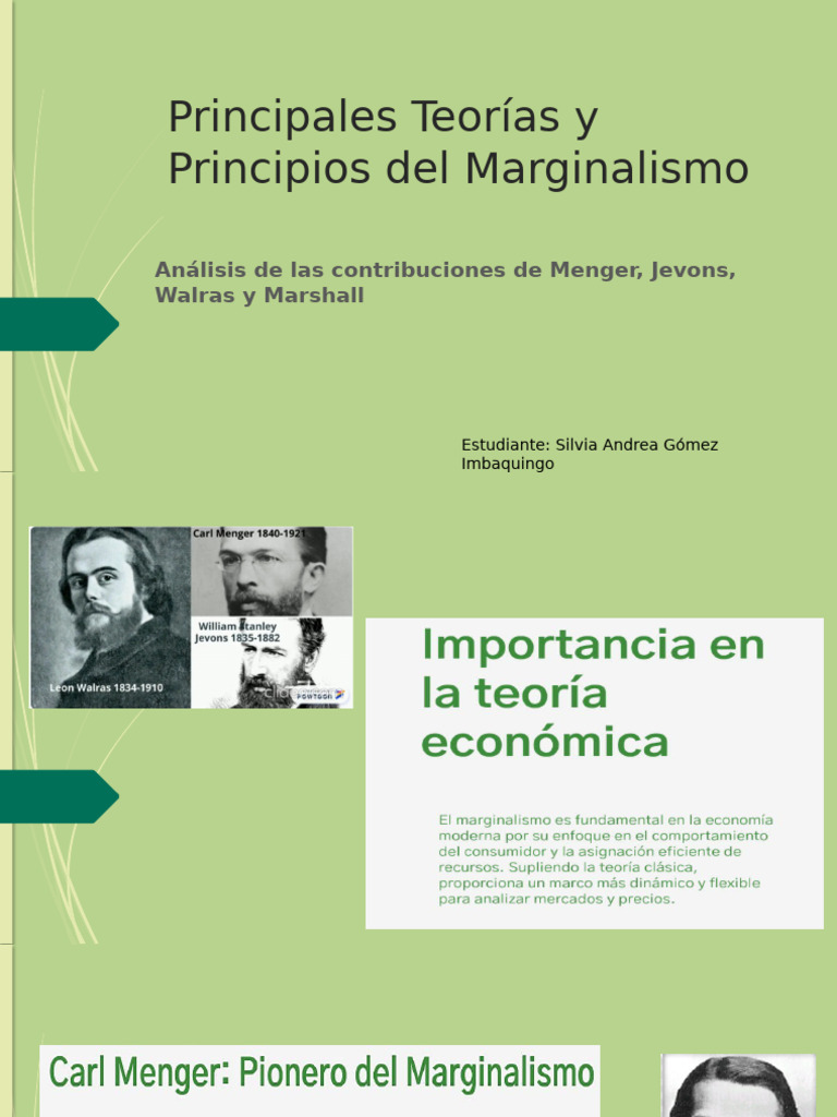 Principales Teorías y Principios Del Marginalismo | PDF