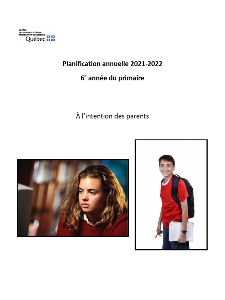 Planification Annuelle 6e Annee | PDF
