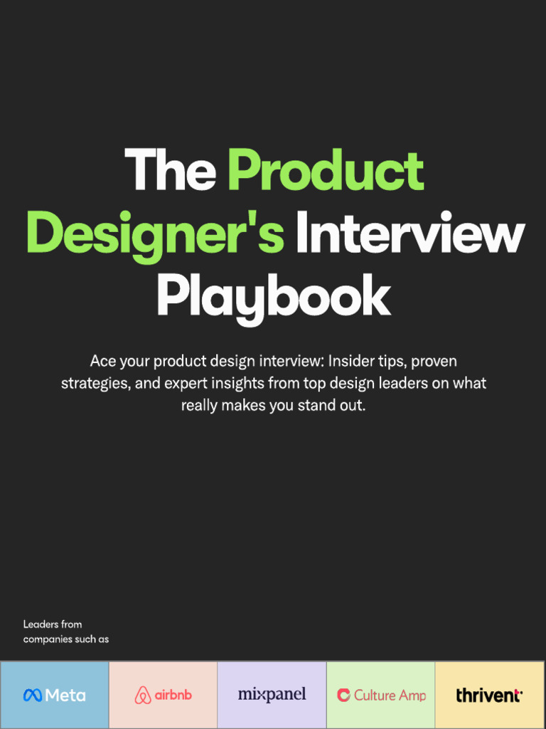 Product Design Interview Playbook | PDF