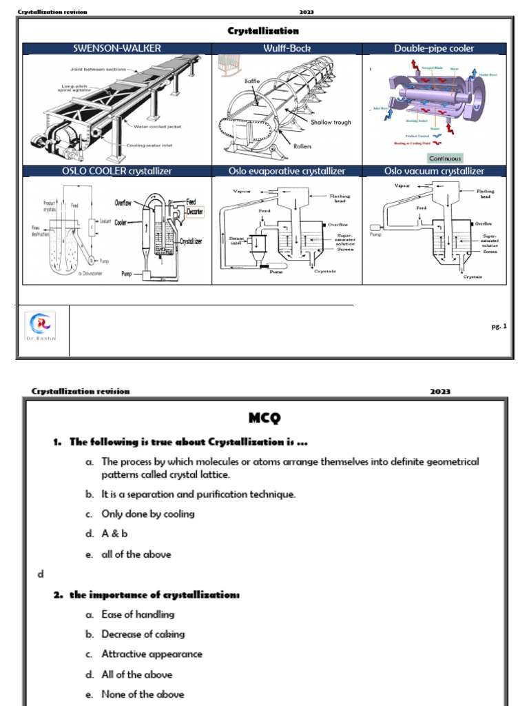 Crystalization Q Bank 2023 | PDF