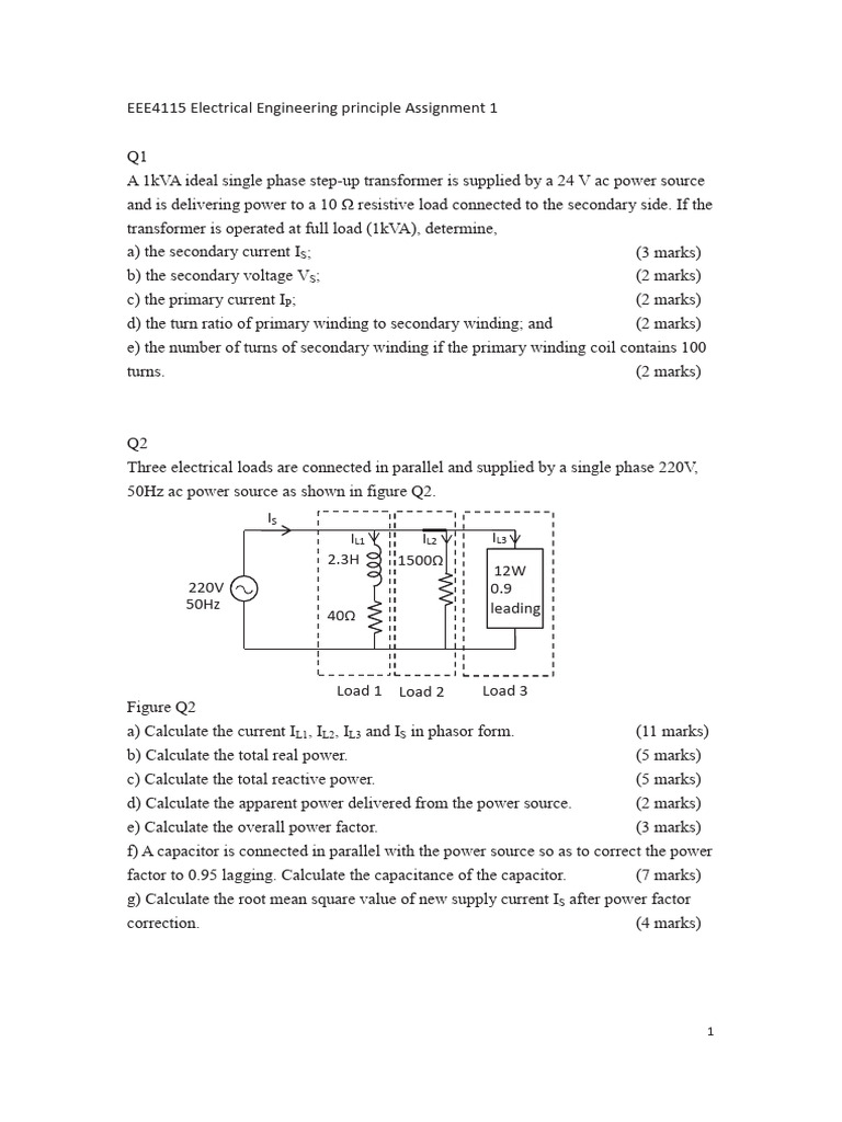 Electrical Engineering Assignment Solutions | PDF | Ac Power ...