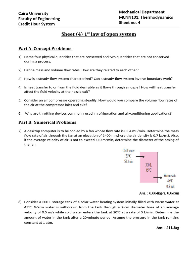 Sh.4 1st Law Open System | PDF