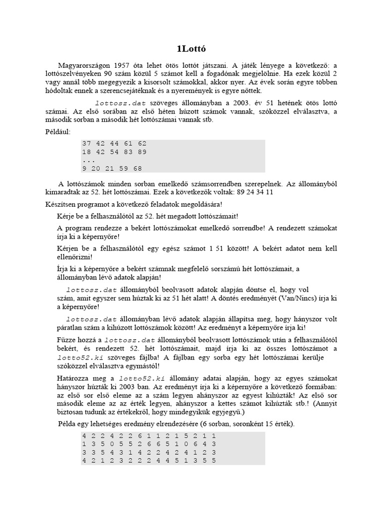 01-17 Programozás beadandó feladatok | PDF