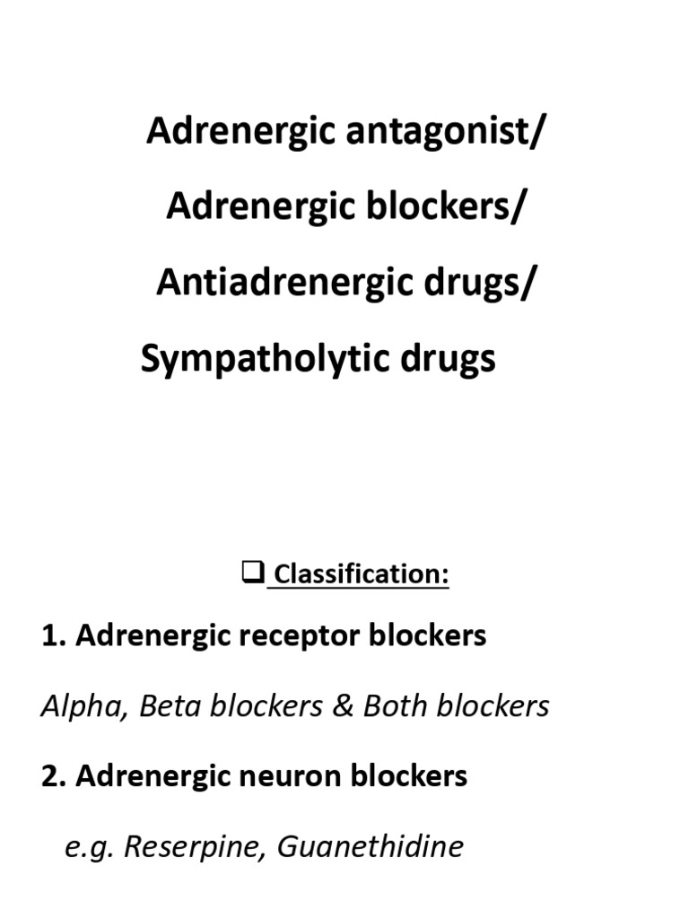 Adrenergic Antagonist | PDF
