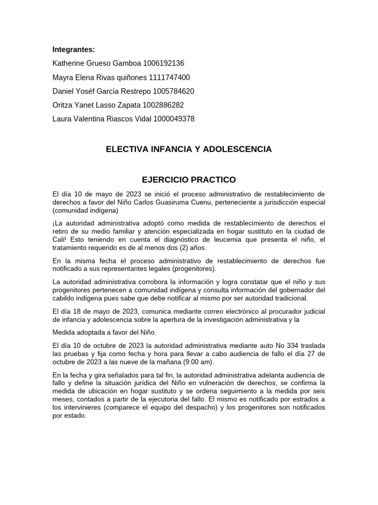 ELECTIVA INFANCIA Y ADOLESCENCIA 1 | PDF