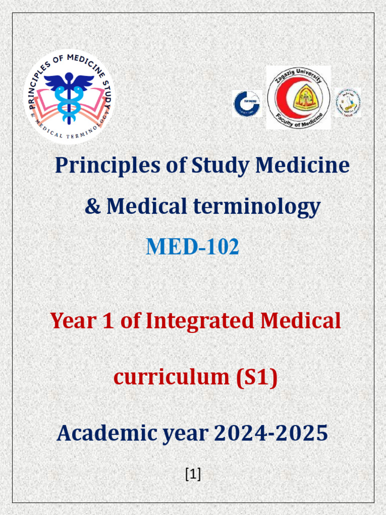 Principles of Study Medicine & Medical Terminology MED 102 2024 | PDF