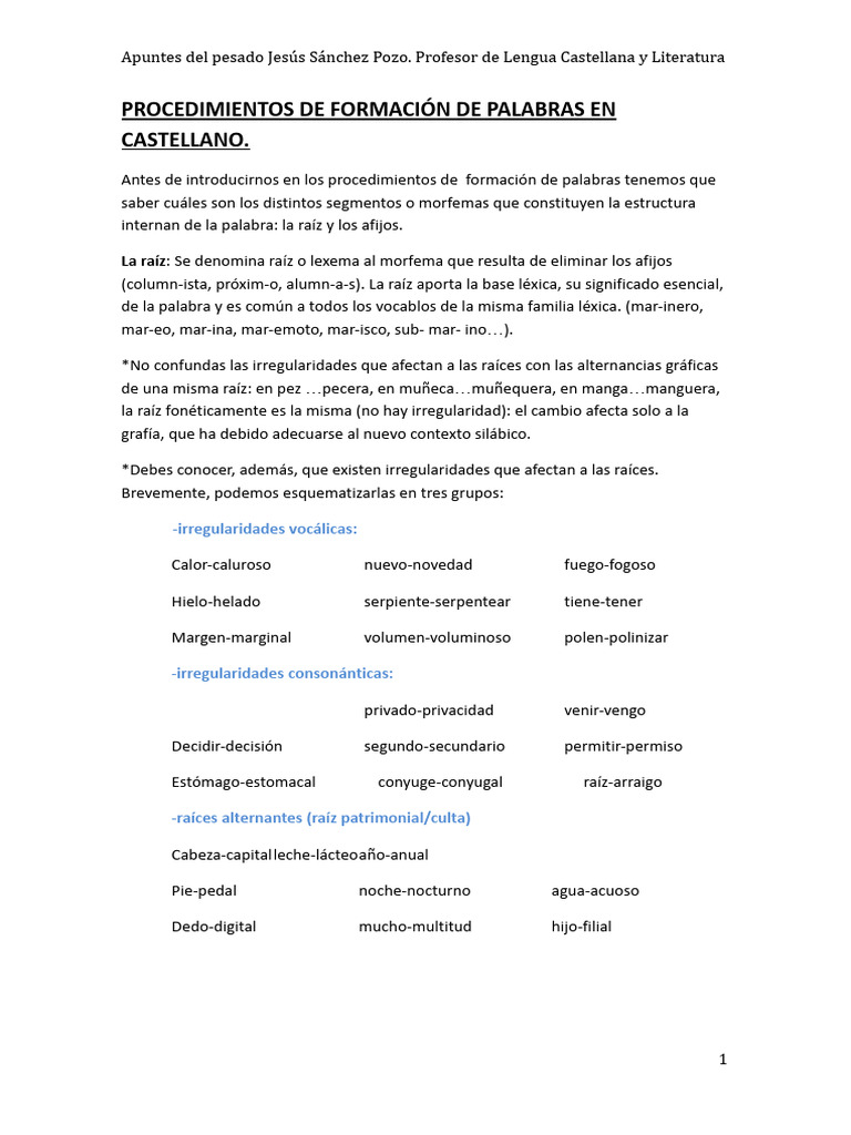 Procedimientos de Formaci-N de Palabras-4 | PDF