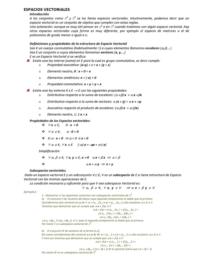 ESPACIOS VECTORIALES | PDF
