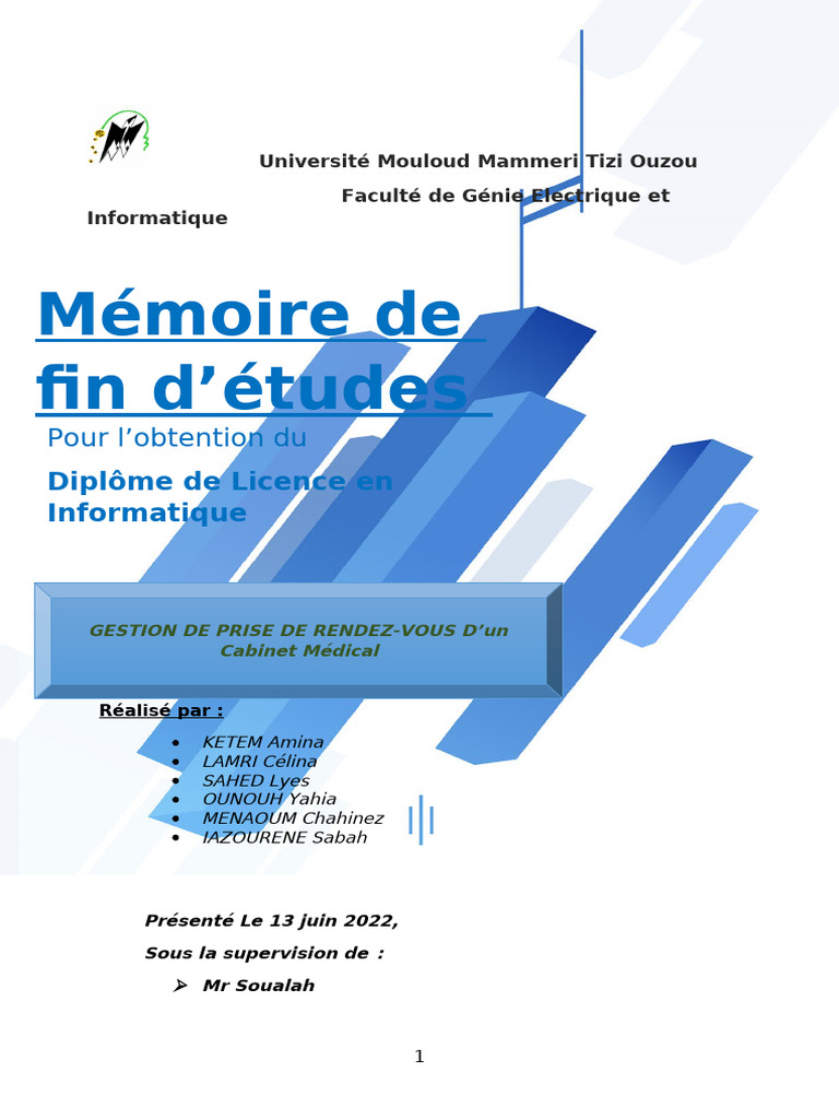 Mémoire de Fin D'études: Pour L'obtention Du | PDF