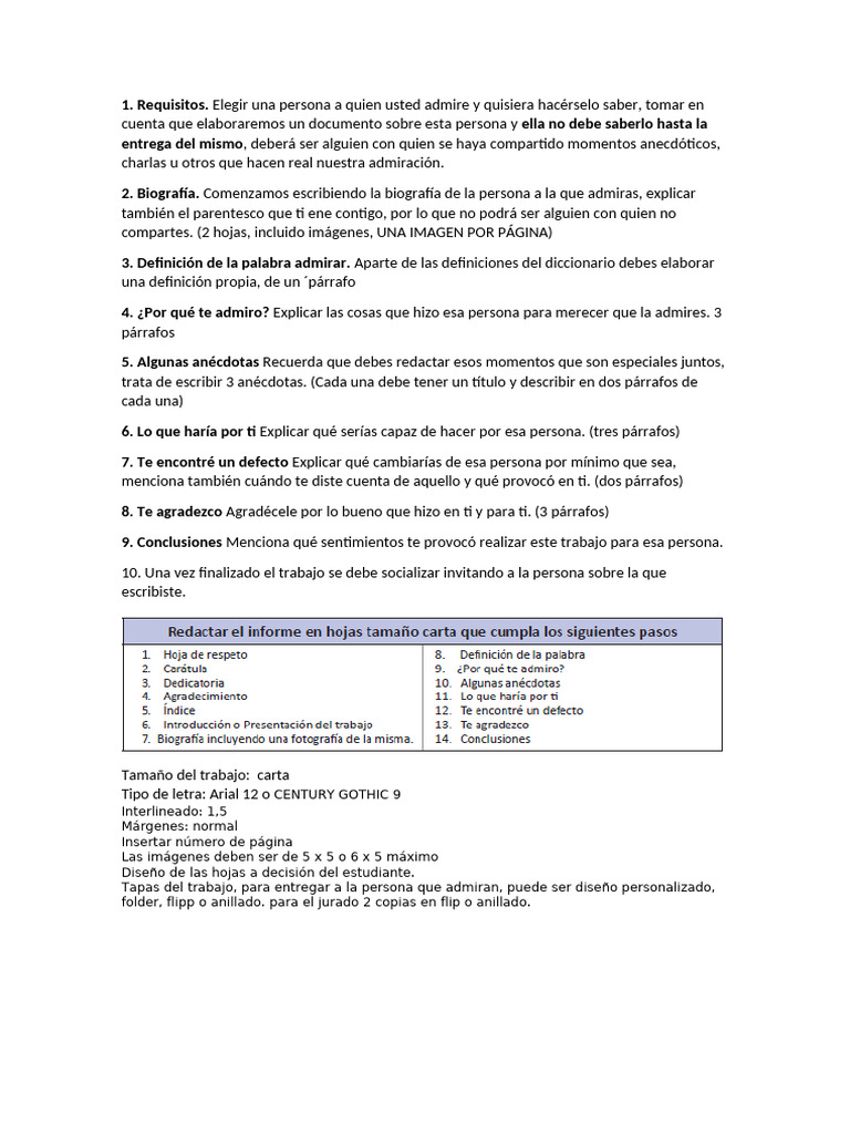 Esquema Yo Te Admiro 6to Sec. | PDF