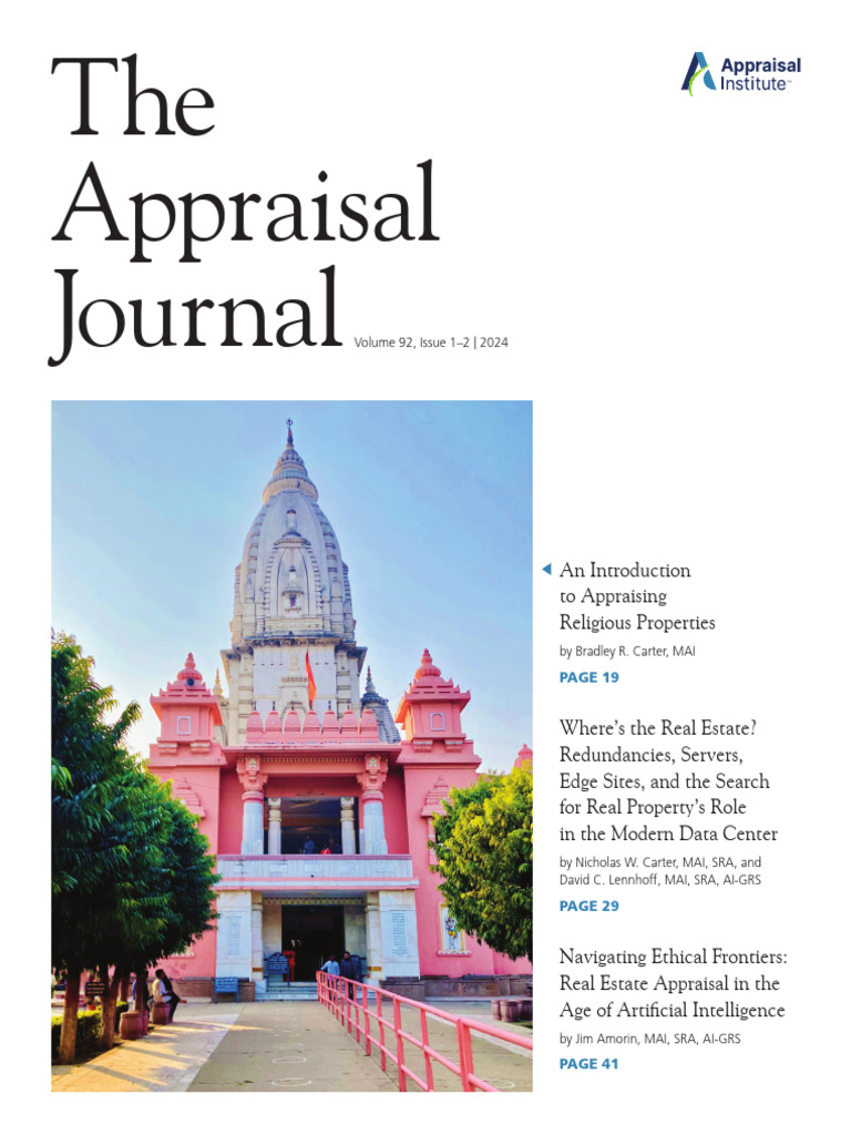 The Appraisal Journal Volume 92 Issue - 1-2-2024 | PDF | Real Estate ...