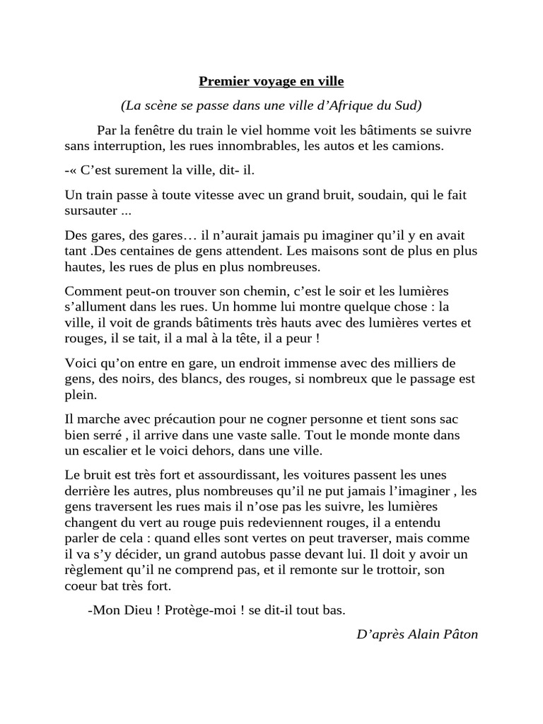 Premier Voyage en Ville | PDF