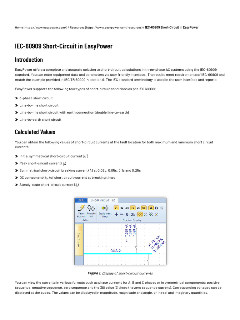 IEC-60909 Short-Circuit Analysis Guide | PDF | Electrical Impedance ...