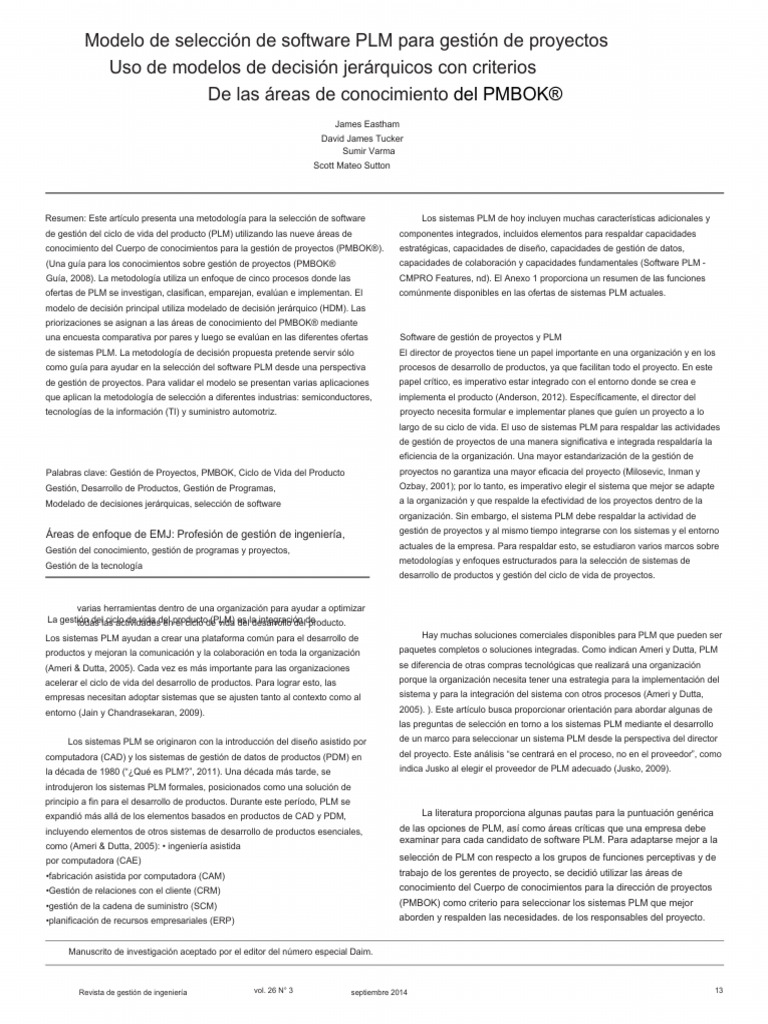 PLM Software Selection Model For Project Management | PDF