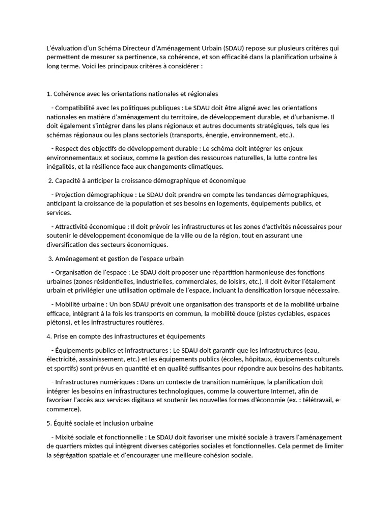 Evaluation Sdau | PDF