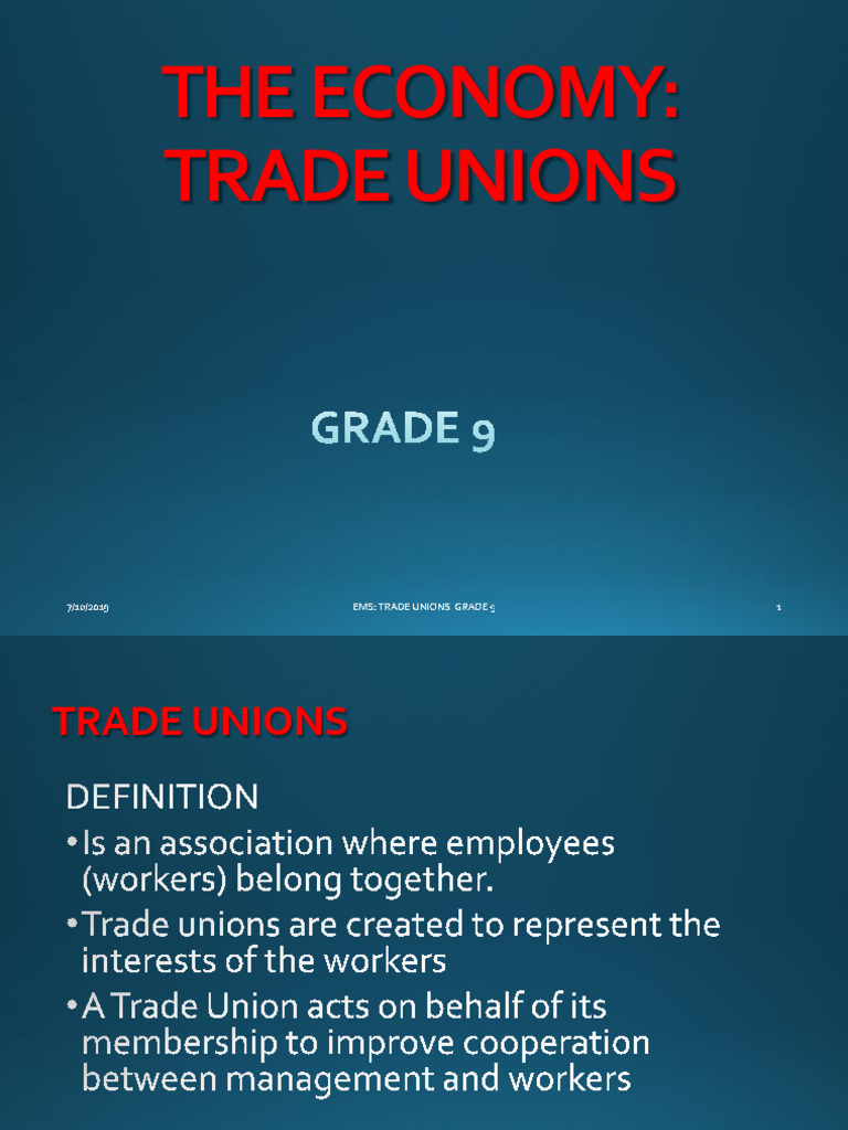 13. Trade Unions Learner | PDF