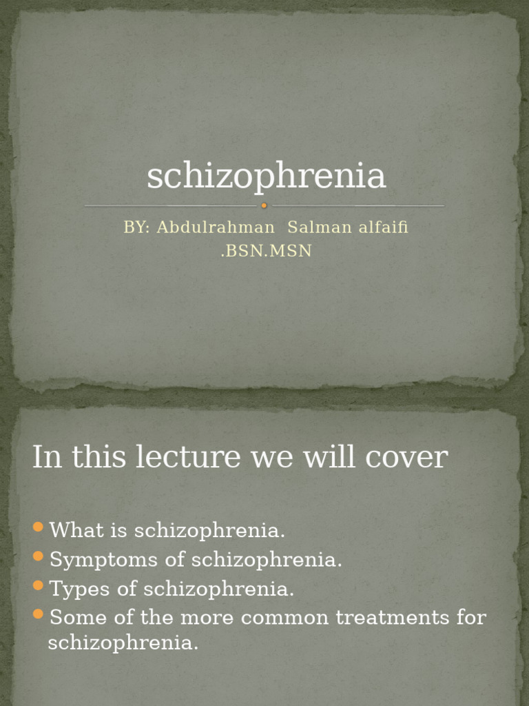 Schizophrenia | PDF