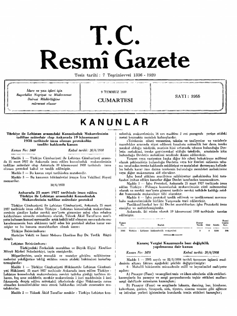 T.C. Resmî Gazete: Kanunlar | PDF