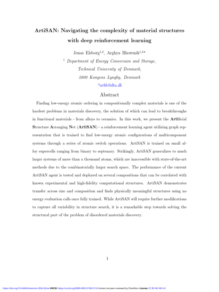 Arti San Navigating The Complexity of Material Structures With Deep Reinforcement Learning | PDF