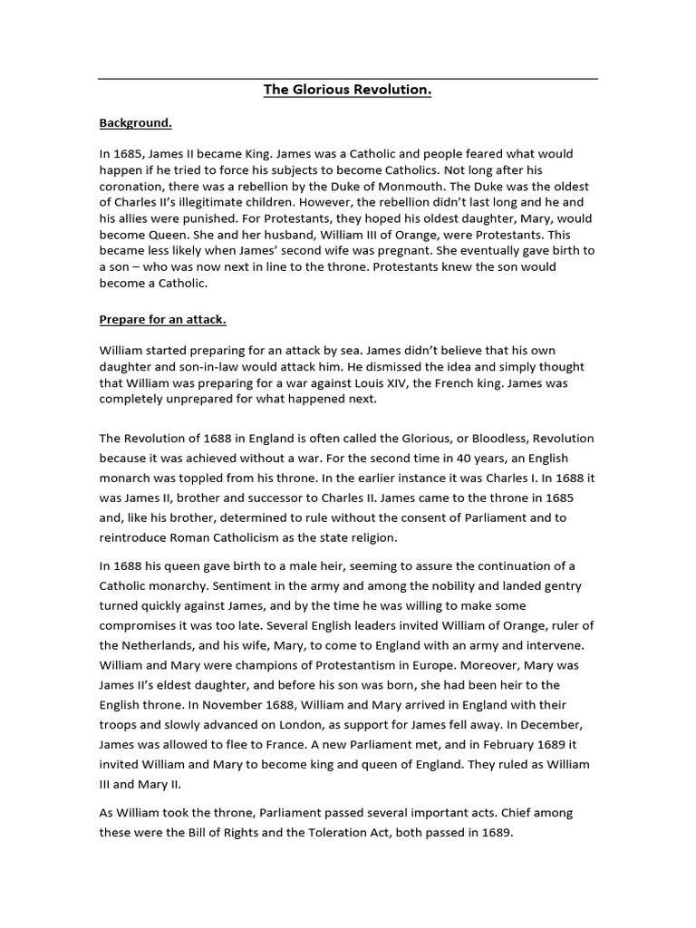 The Glorious Revolution | PDF